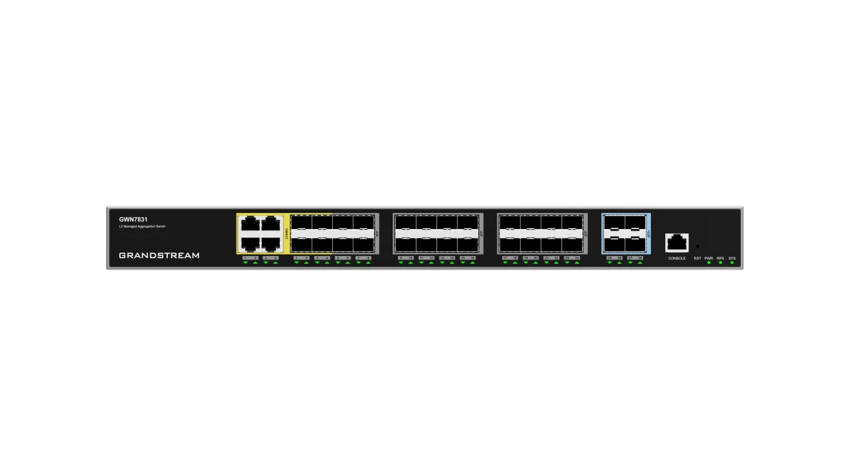 Grandstream GWN 7831 24xSFP, 4xSPF+, 4xGbE Layer3 switch - L3 managed ...