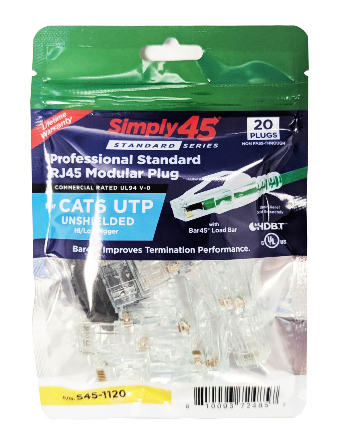 Simply45 Cat6/6A standart RJ45 grøn 20 stk. S45-1120 - Stik/Adapter ...