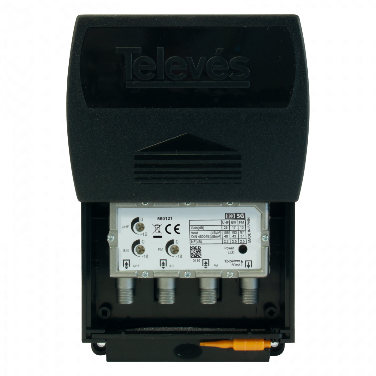Televes Mastforstærker BOSS-Tech, FM-BIII-UHF - Antenneforstærker - Net-Com.dk