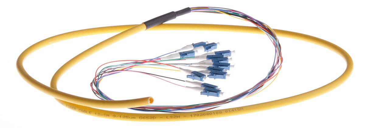 Pigtail SC/UPC 12 stk. jacketed - Optisk Pigtail Kabel - Net-Com.dk