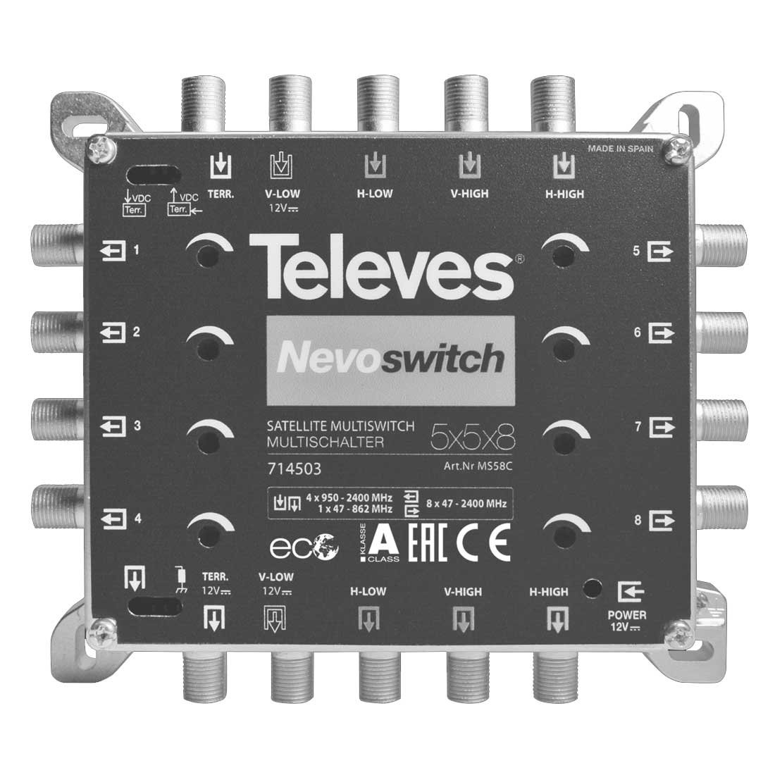 Multiswitche til flerbrugeranlæg på satellit